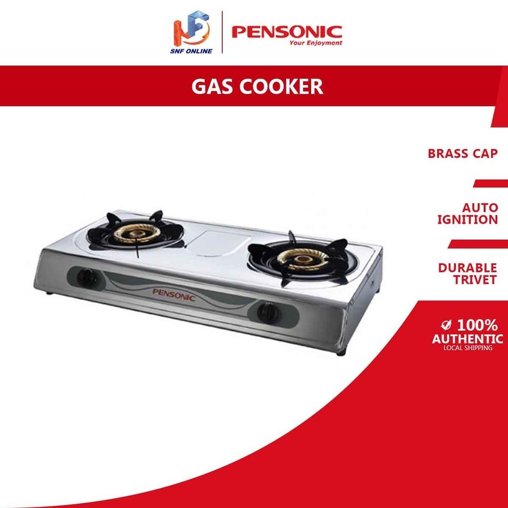 Pensonic Dapur Gas 2 Pembakar Double Burner Stainless Steel Gas Stove ...