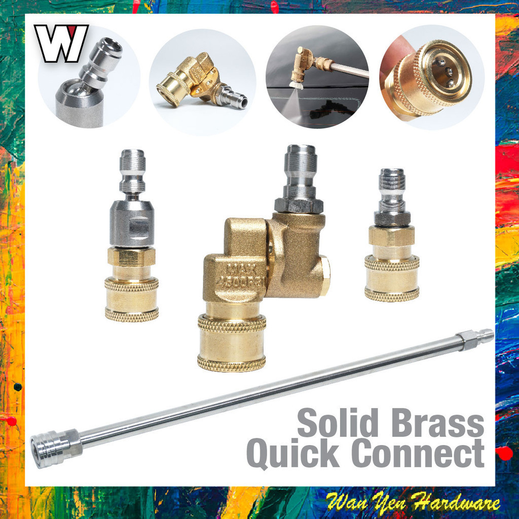 1/4" Quick Connect Coupler Adapter / Pressure Washer Quick Connector ...