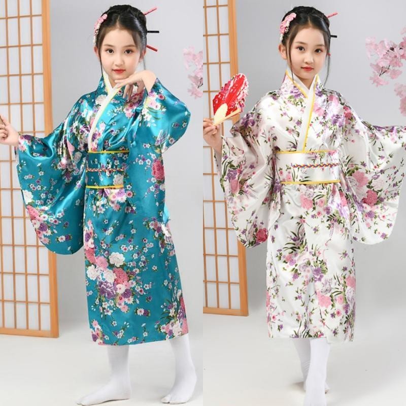 Children's Japanese kimono deity girl kimono girl kimono printed ...