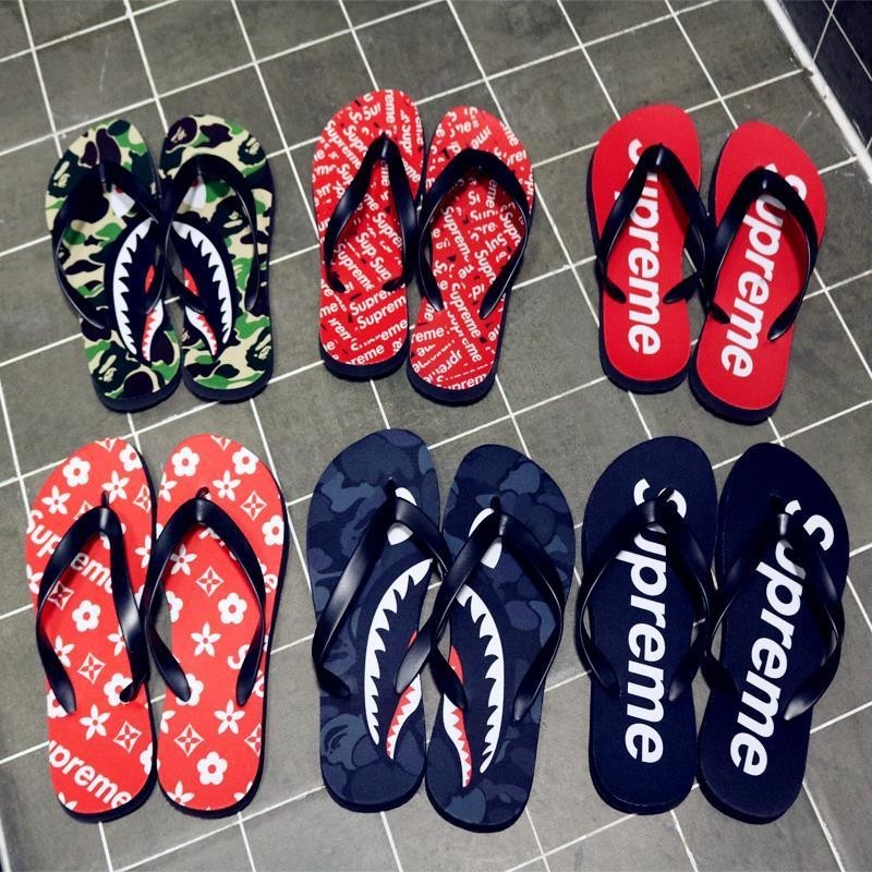 HOT Supreme Trendy Brand Sup Slippers Men's Beach Sandals Summer ...