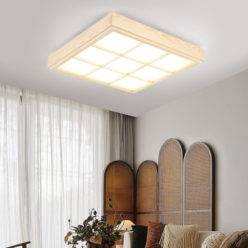 Ceiling Light Square Log Led Bedroom Light Simple Room Home Led Ceiling ...