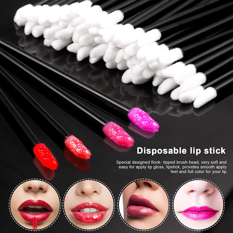 50 Disposable Lip Brush Applicators Soft Comfortable Lip Sticks Lip ...