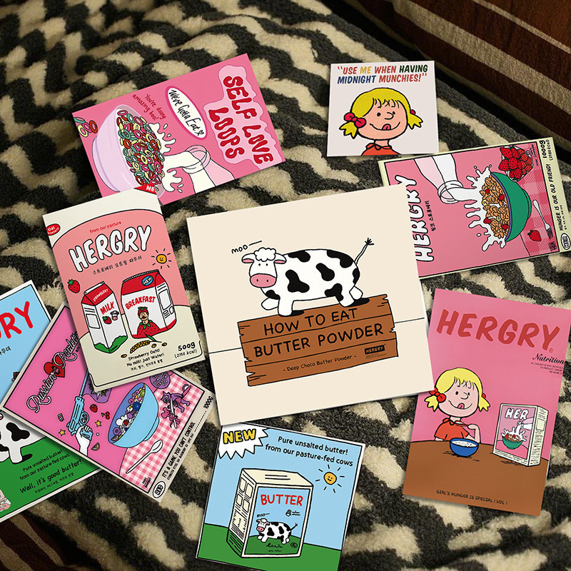 20/15pcs Cartoon Girls Printed Postcard Dopamine Color Wall Cards Cute ...