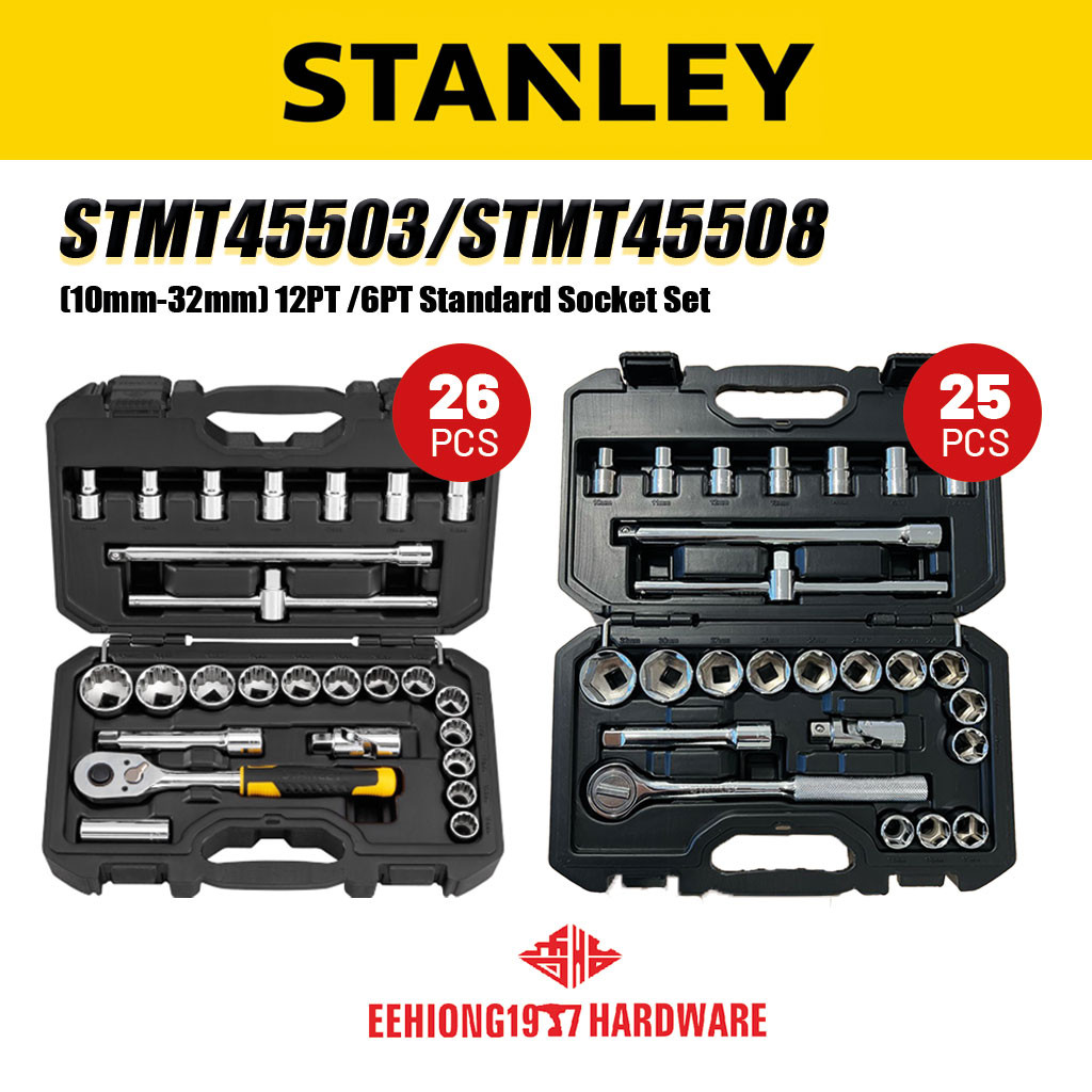 STANLEY STMT45503 STMT45508 25pcs 26pcs 12T 6T Socket Ratchet Set ...