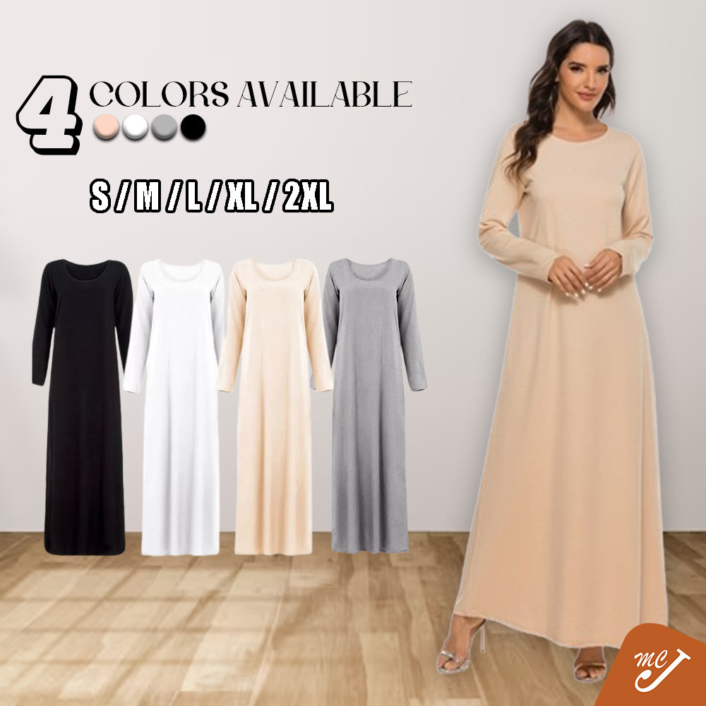 McJoden - MARCIA Inner Jubah Abaya / Long Inner / Kaftan / Muslimah ...