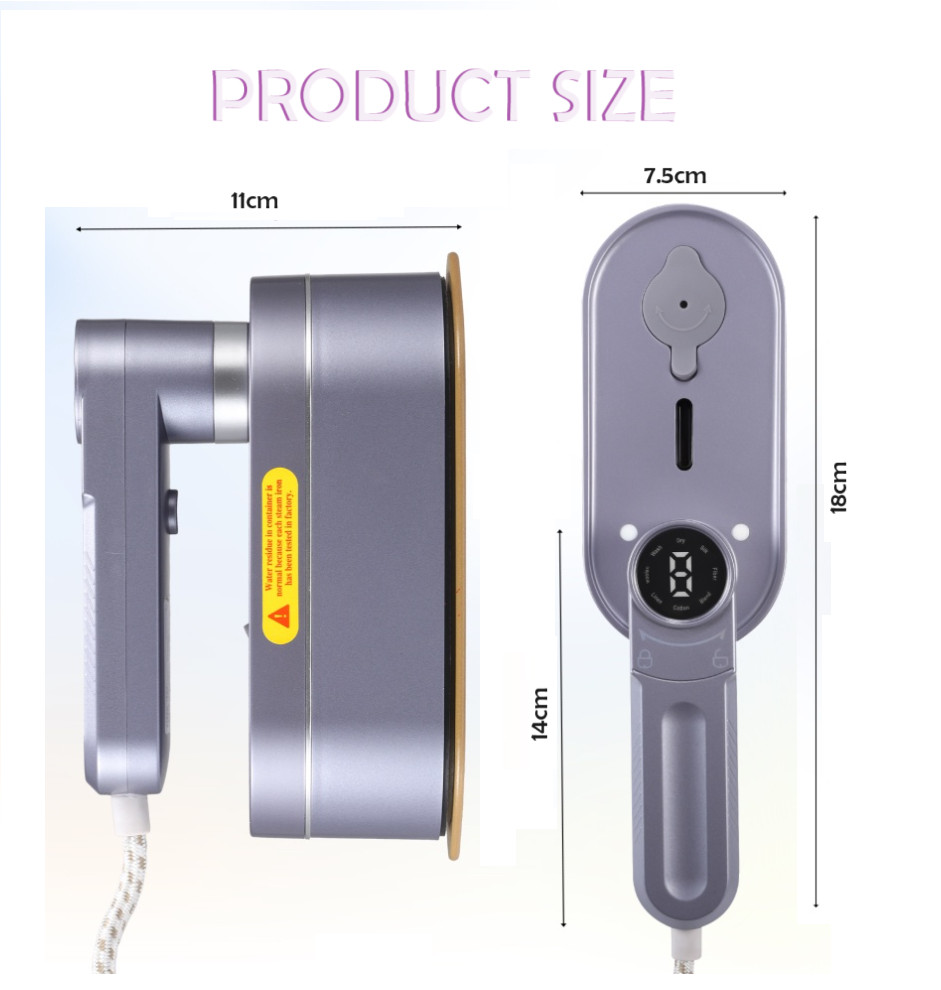 Mini Steam Iron Leakproof Handheld Travel Steamer Wet and Dry Ironing ...