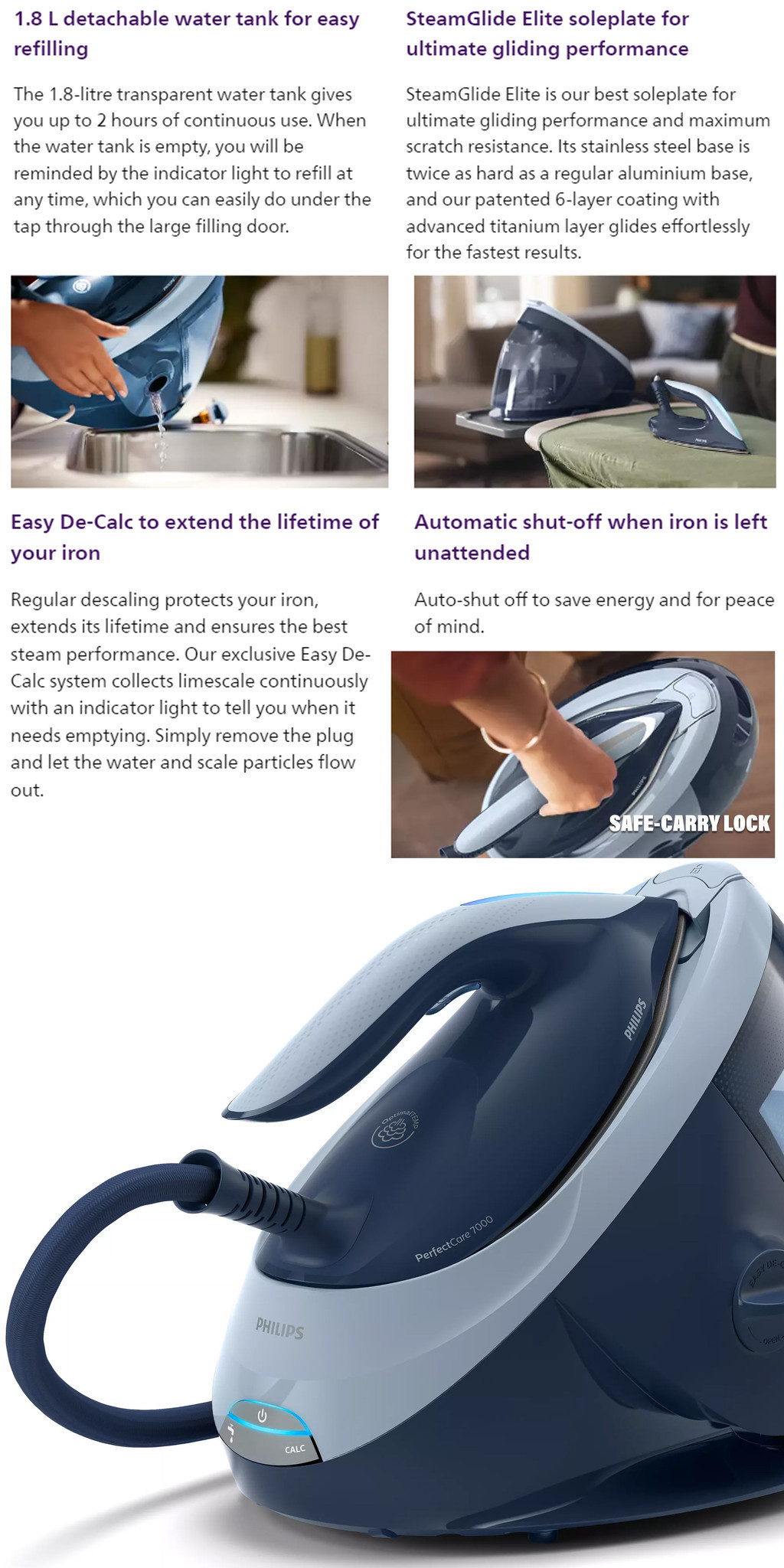 Philips PerfectCare 7000 Series Steam Generator Iron PSG7030/20 PSG7030 ...