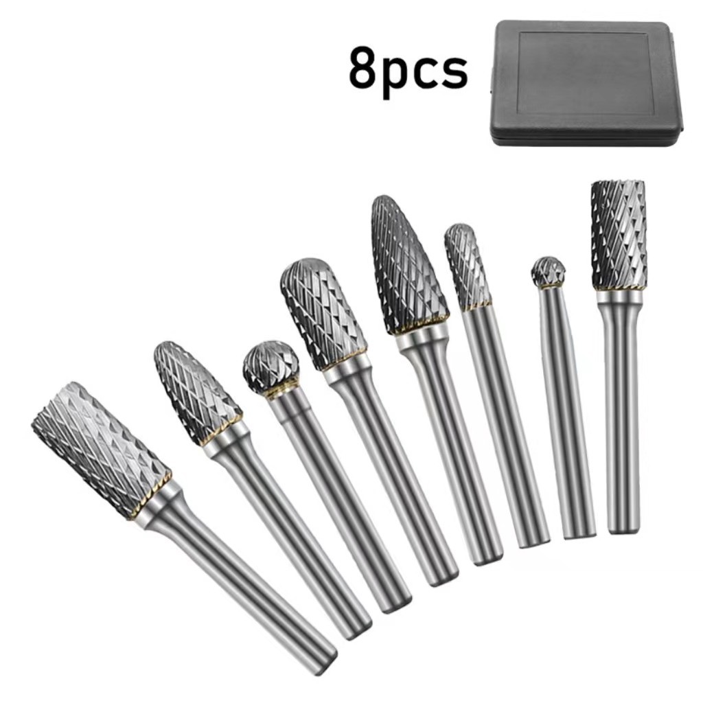 8pcs tungsten steel tungsten carbide rotary files set handle 6mm high ...