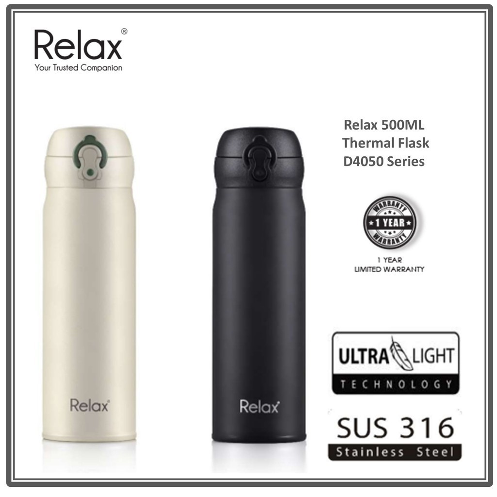 RELAX D4050 Series SUS316 STAINLESS STEEL THERMAL FLASK (Botol Air ...