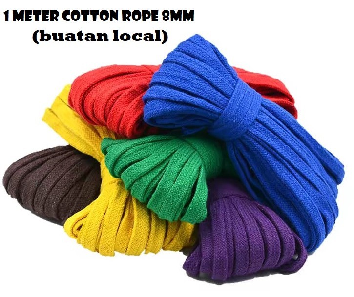 5 Meter x Cotton Tape Cotton Rope 8mm Hollow Flat Twisted Cord Cotton ...