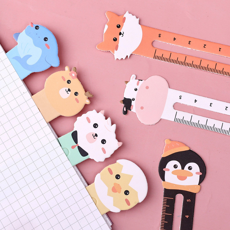 50Pcs Cartoon Animal Bookmarks - Dual-Purpose Ruler Bookmark - Reading ...