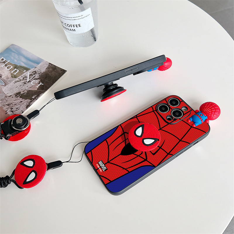 ⭐Really Stock⭐Cartoon Spider Man Phone Holder Casing For Xiaomi Redmi ...