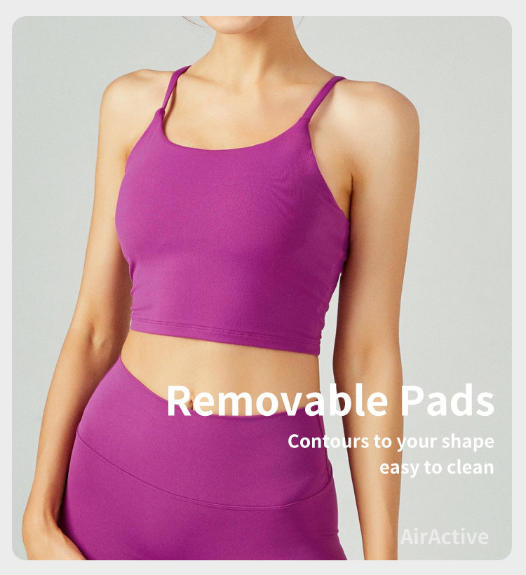 AirActive MotionFlow Bra Padded Sports Bra Lightweight Breathable Adjustable Straps Slim Fit ...