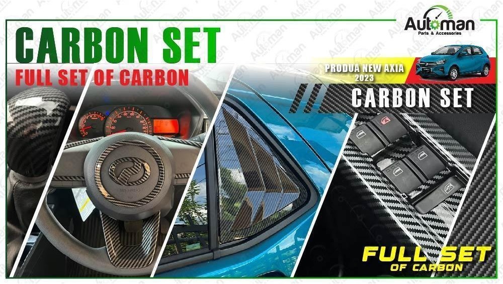 Perodua Axia 2023 Carbon fiber Fuel Tank Door Bowl Window Swtich Gear ...