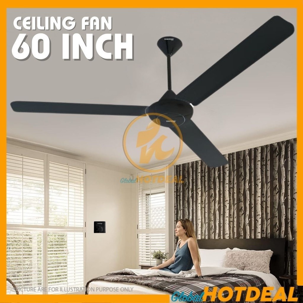 60" Ceiling Fan With 3 Blade Kipas Siling Ruang Tamu 3 Bilah Kipas ...