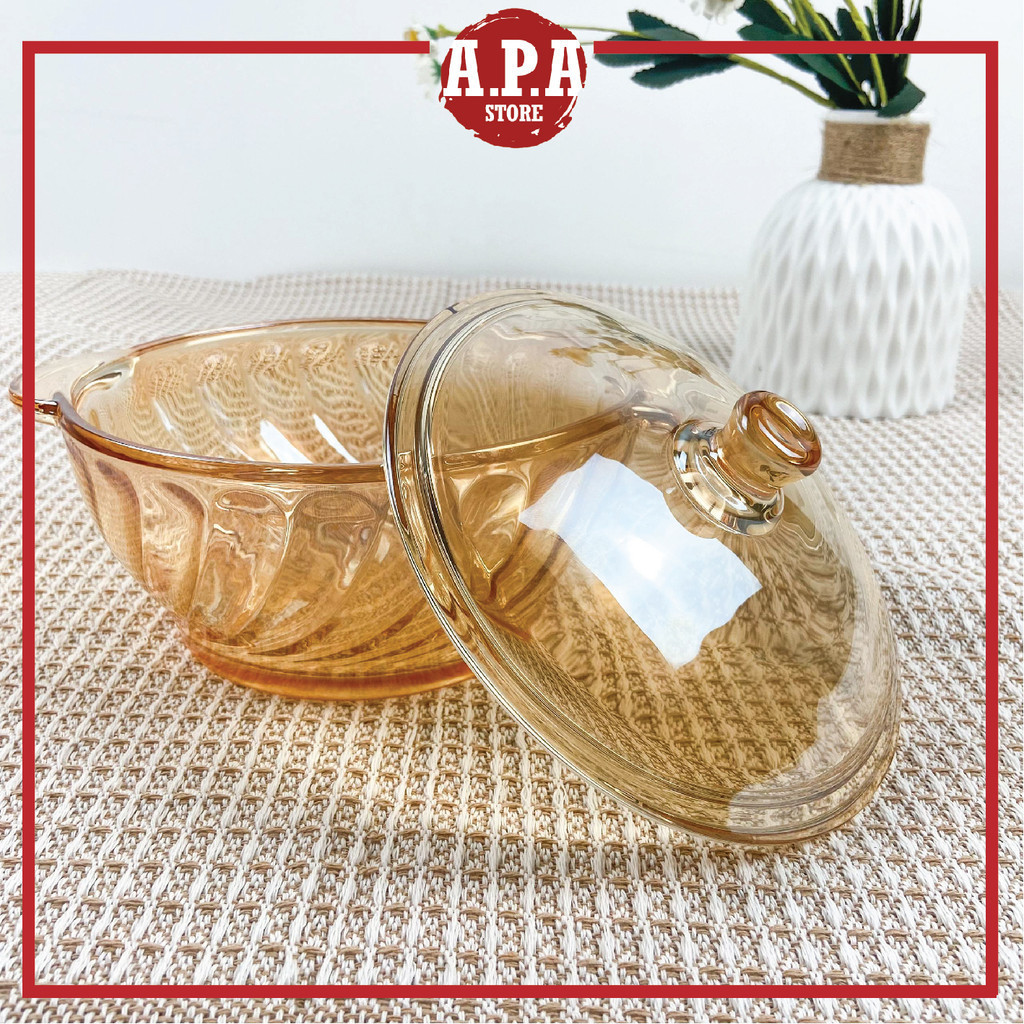 APA Glass Pot Casserole Oven Microwave Clear Transparent Pot Cookware ...