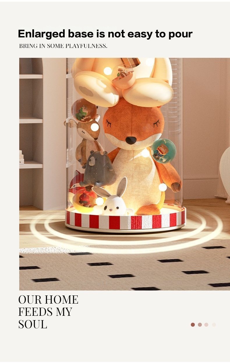 34CM Doll Storage Bucket With Universal Wheel Transparent Tube With ...