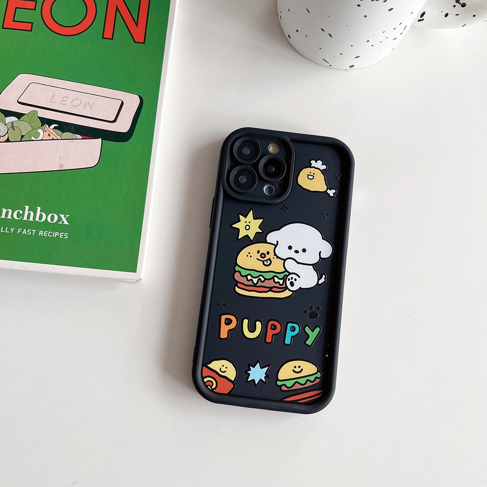Cute burger dog drop proof phone case for couples tpu silicone for ...