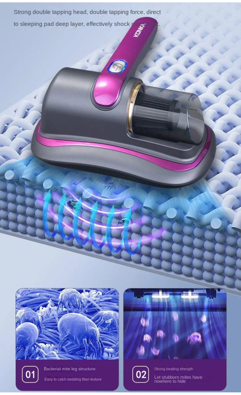 【Free 3 Filters】Portable Dust Mite Vacuum Cleaner Household Handheld ...
