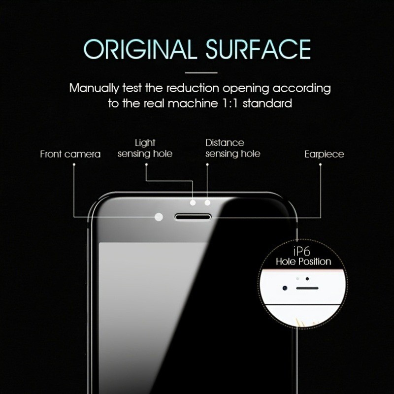 1Pcs White/Black Screen Protector Tempered Glass for iPhone 6 7 8 Plus ...