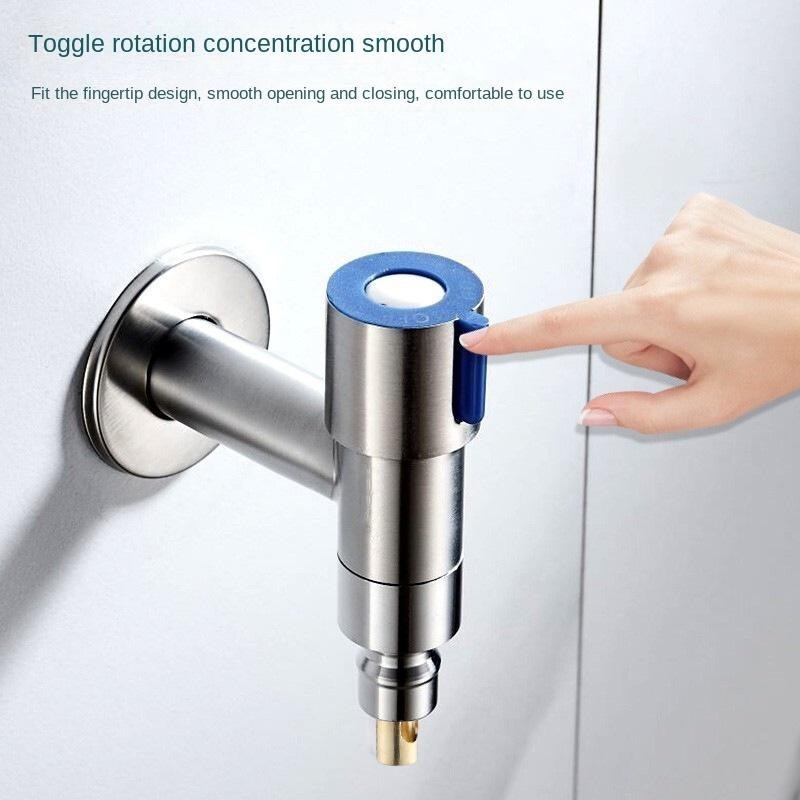 New Washing Machine Faucet Stainless Steel Water Stop Valve Quick ...