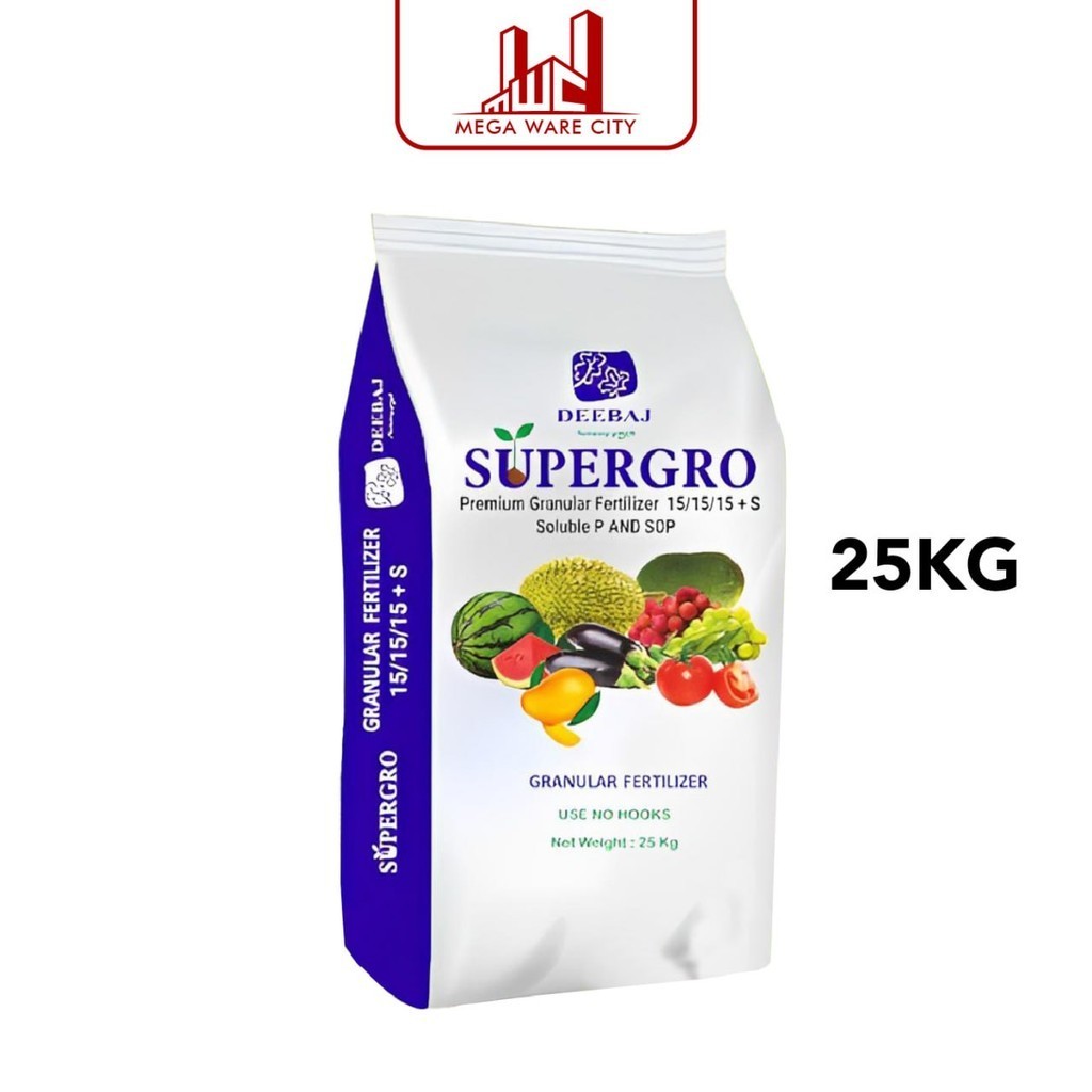 BLUE DEEBAJ Supergro 15-15-15+S 25kg Soluble Premium Compound Granular Fertilizer Baja Subur ...