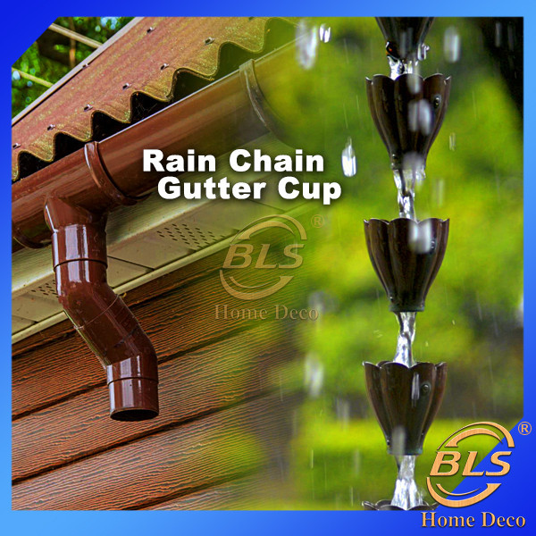 BLS Set (20Pcs) 3 Meter Cawan Longkang Rantai Hujan Flower Rain Chain Gutter Cup Downspout ...