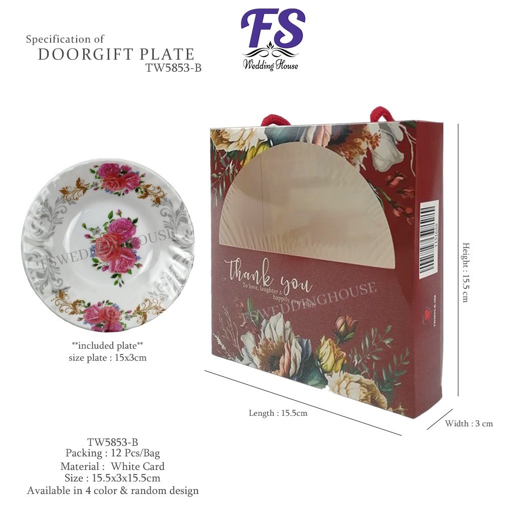 8/12SET - Doorgift Piring/Kenduri Kahwin/WEDDIG DOORGIFT/DINNER PLATE ...