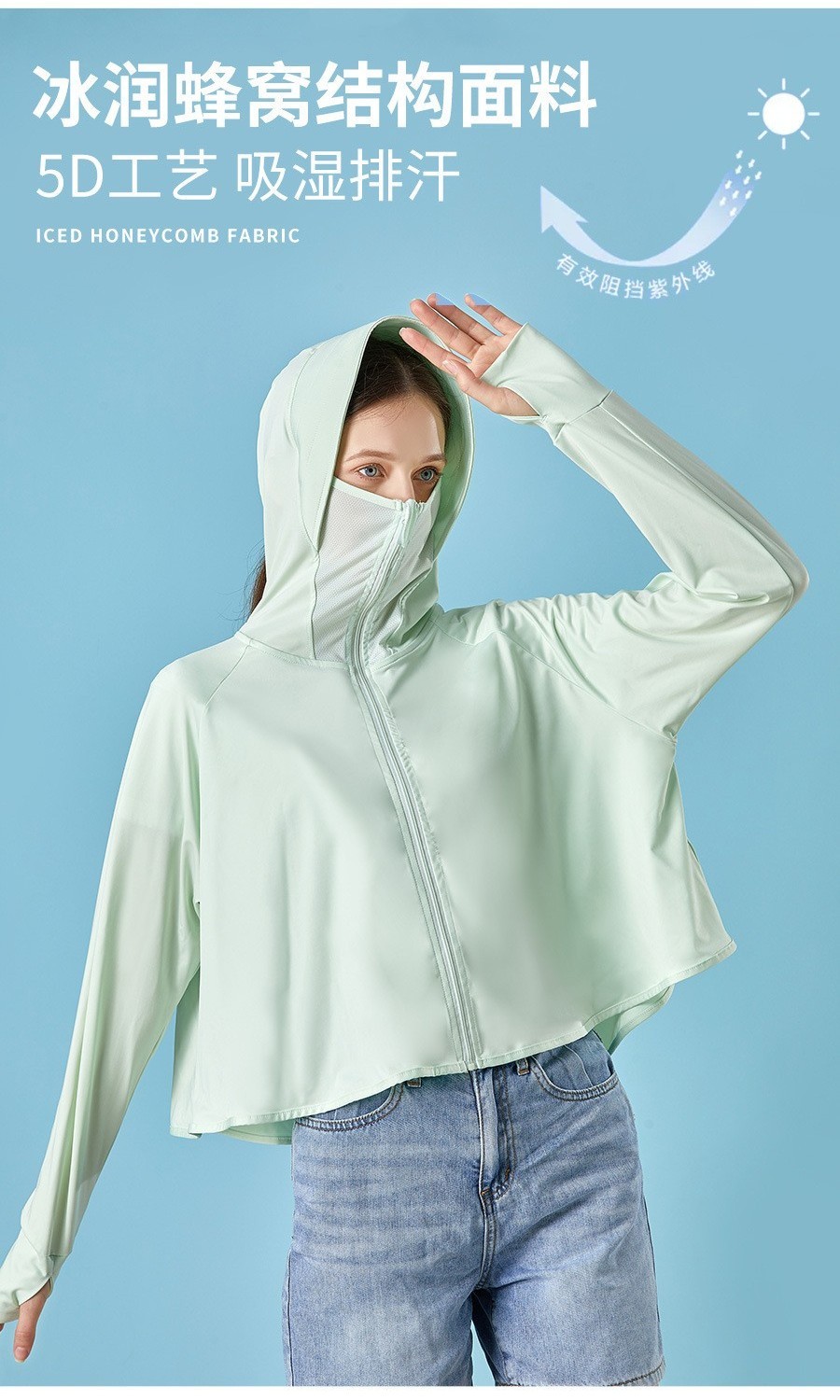 Uv Jacket Ice Silk Sunscreen Clothing Women UPF50+Thin Short Anti ...