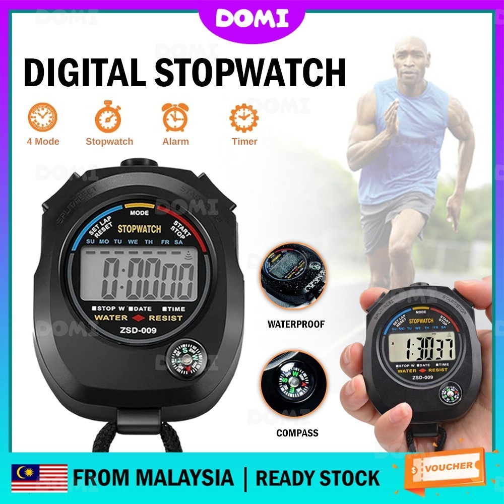 DOMI Waterproof Sport Stopwatch Digital Stopwatch Compass Chronograph ...