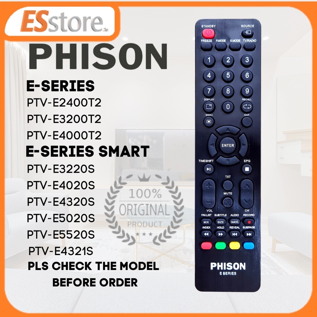 Original Phison E-Series / P-Series Led Tv / Smart Tv Remote Control ...