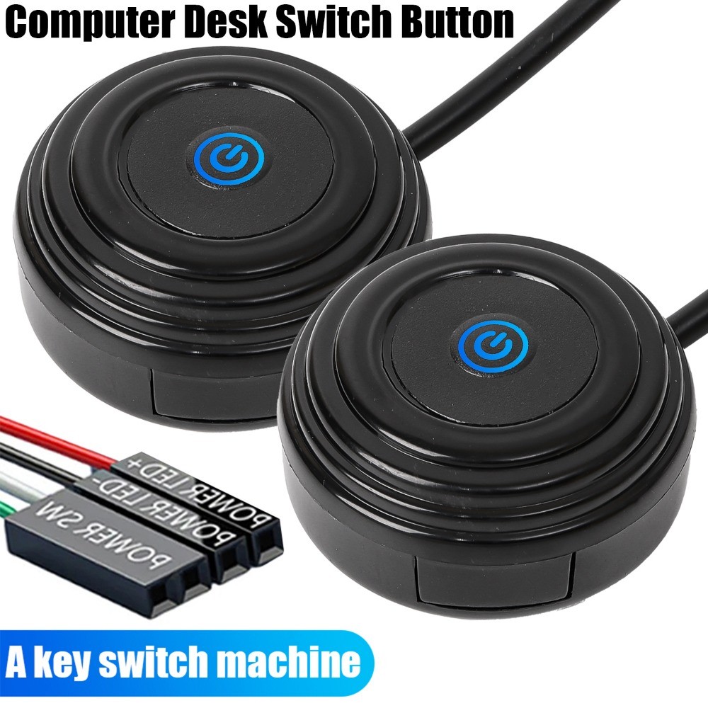 On/Off Button with LED Lights External Computer Desktop Switch - Extension Cable Home Office ...