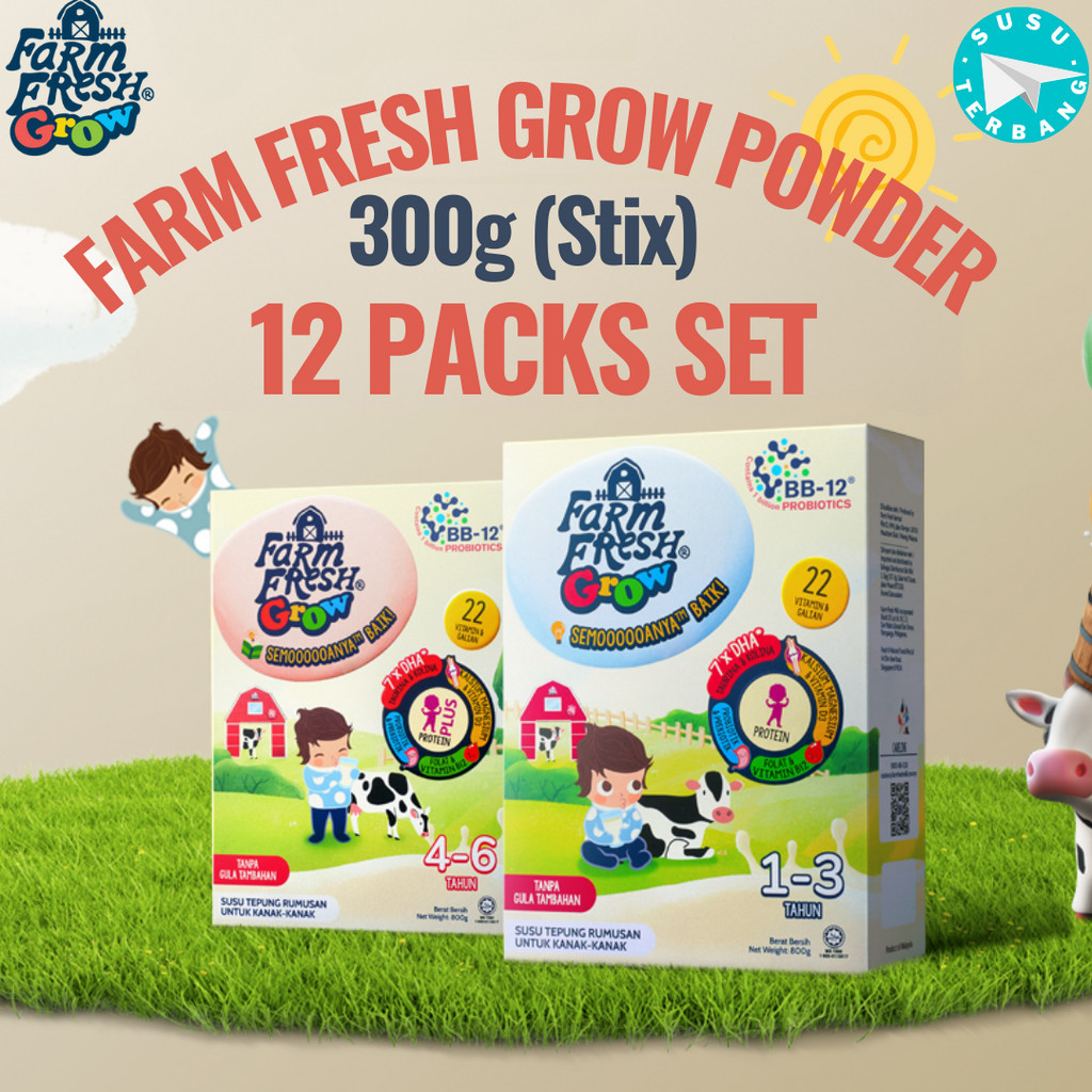 Farm Fresh Grow Milk Powder 300G X 12 PACKS - BEST VALUE | Shopee Malaysia