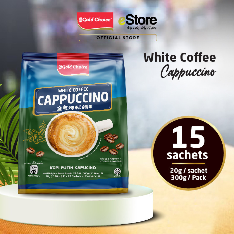 GOLD CHOICE Instant White Coffee (CAPPUCCINO) - (20g X 15'S) | Shopee ...