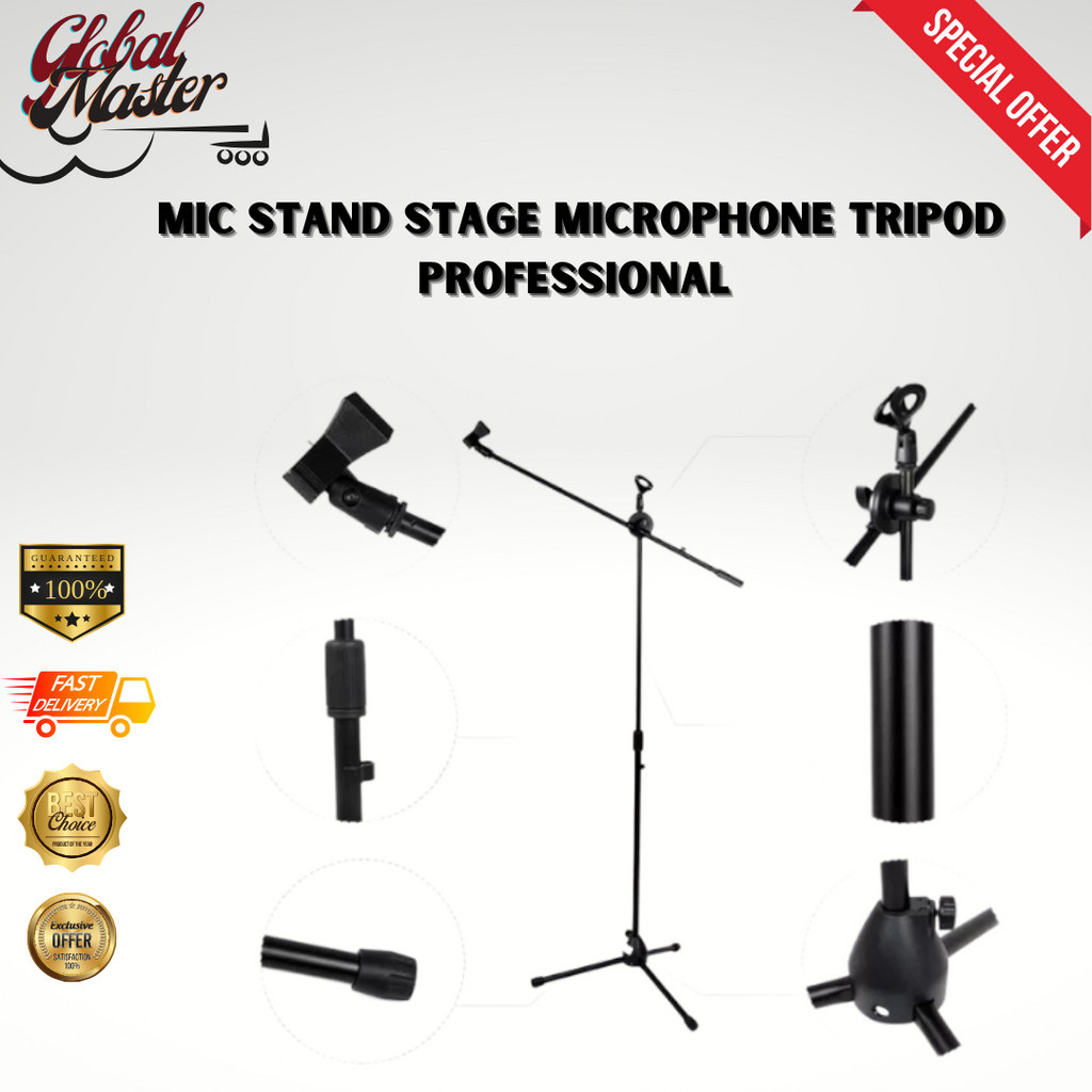 Mic Stand Stage Microphone tripod Professional Adjustable Swing Boom ...