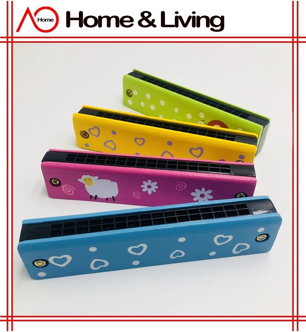AO Home Toy Wooden Harmonica Kids Instrument Educational Funny Portable ...