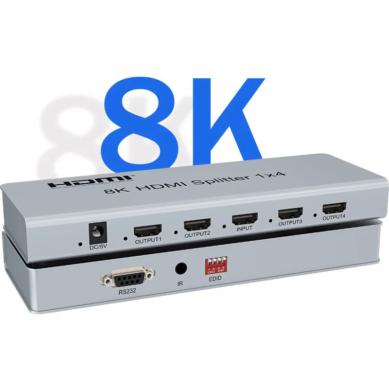 8K 60Hz HDMI Splitter 1x2 1x4 HDR HDMI 2.1 Video Distributor Splitter 1 ...