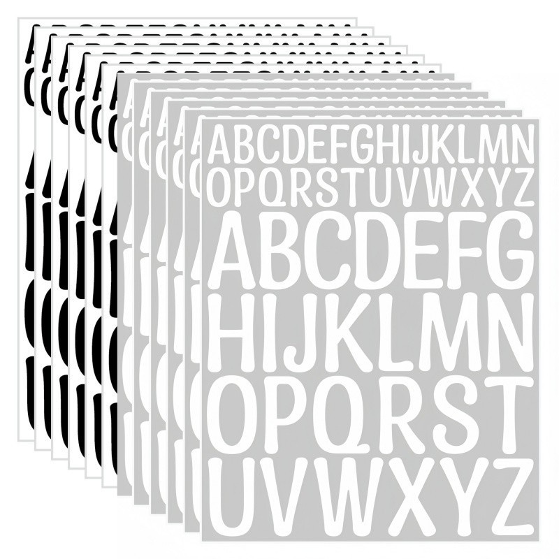 Letter Stickers 12 Sheets Self Adhesive Vinyl Stick on Letters Capital ...