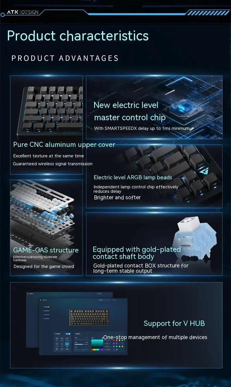 ATK VXE V75X Mechanical Keyboard Aluminium Alloy SMART SPEED X Low ...
