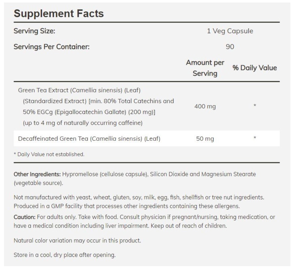 Now Foods EGCg Green Tea Extract 400mg Weight Management,Fat Burner 200 ...