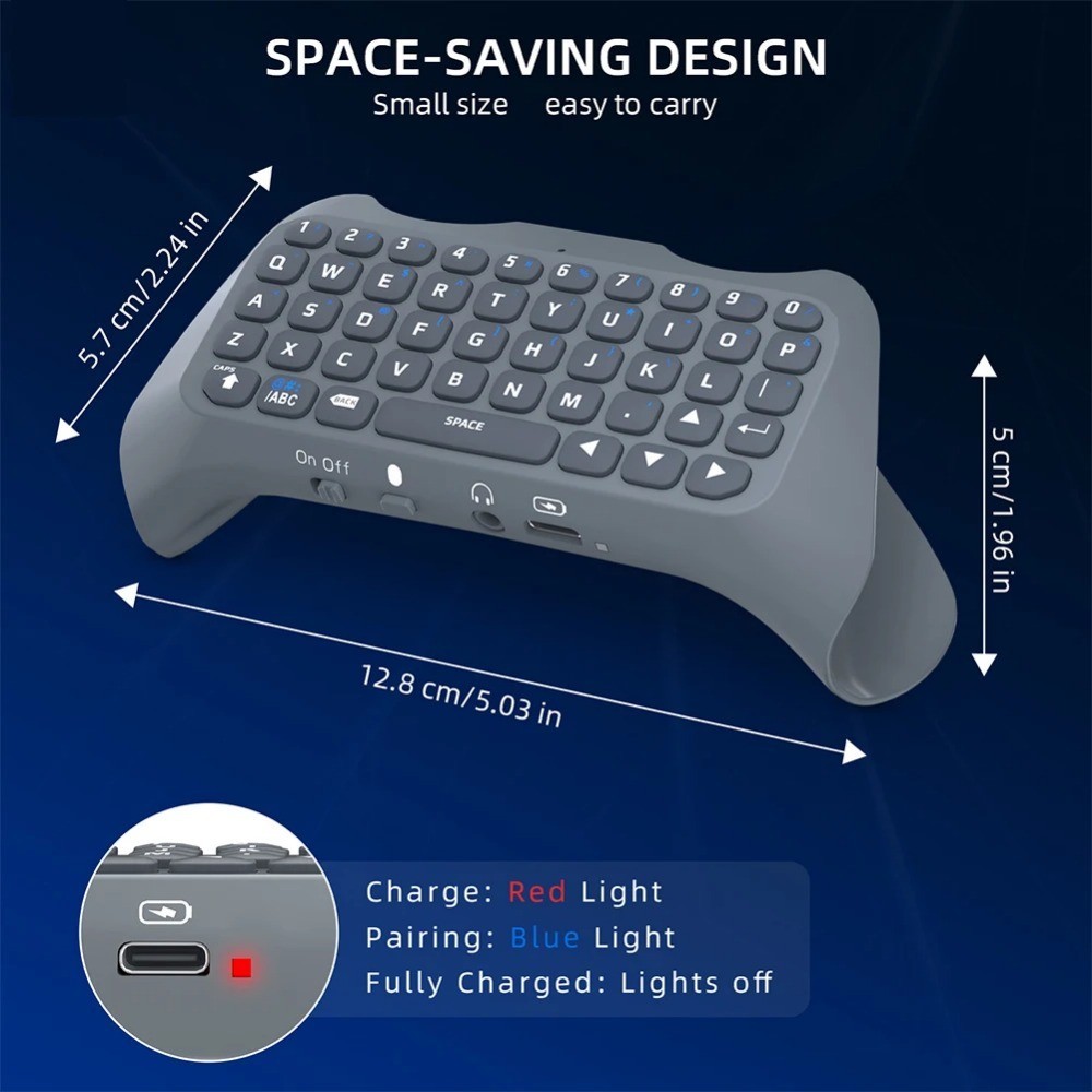 Wireless Keyboard For PS5 Slim / PS5 PRO Controller BT 3.0 Built-In ...