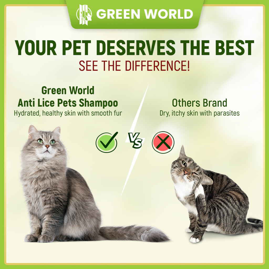 Green World Shampoo Kutu Kucing dan Anjing Shampoo Anti Flea & Tick For ...