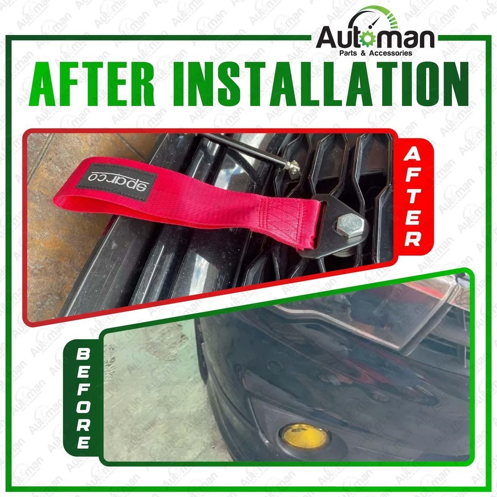 Universal Car Towing Strap Belt Decal Strip sticker Double Tape Bumper ...