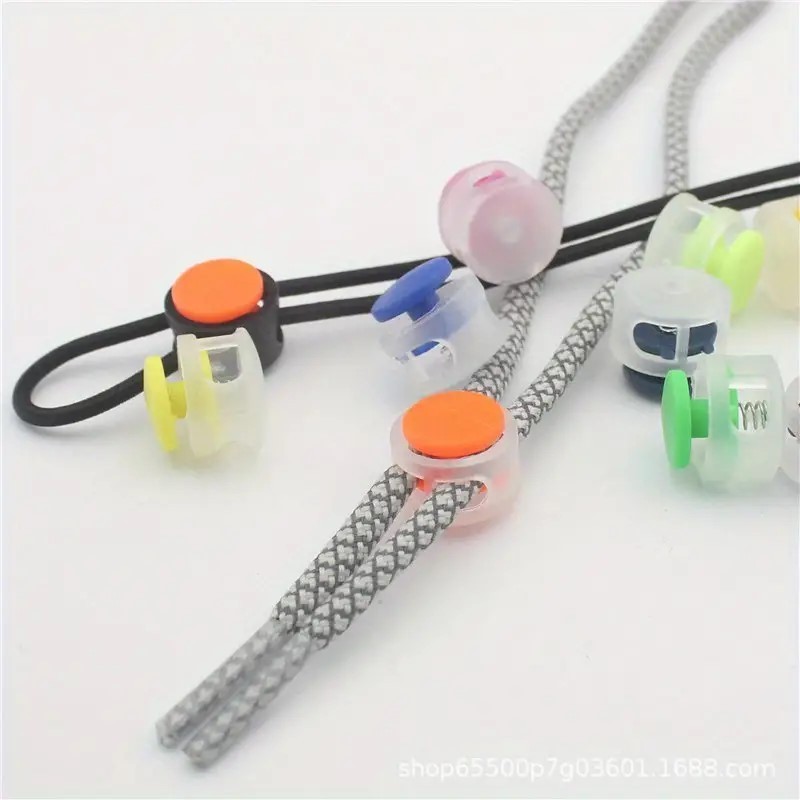 1 Pair Shoelace Buckle Tie-Free Lazy Shoelaces Spring Lock Round Fixed ...