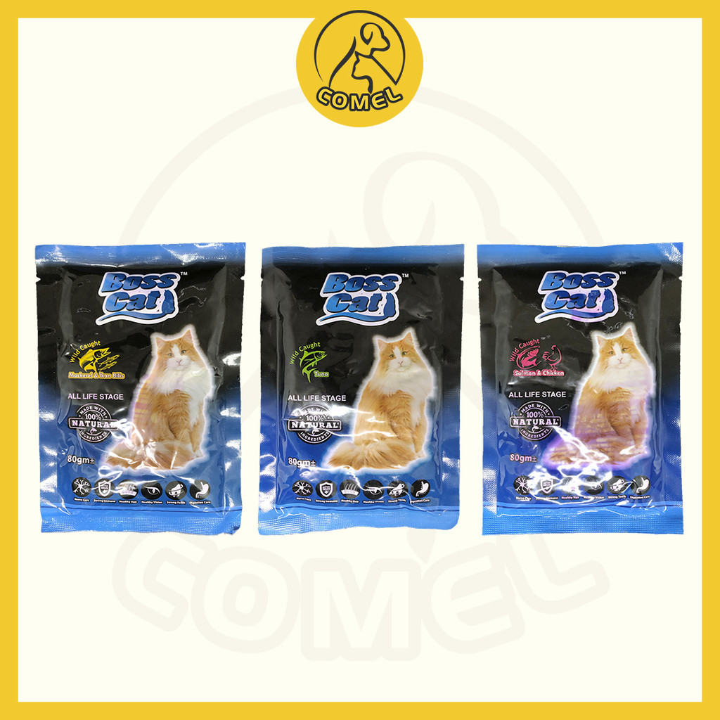 Boss Cat Pouch Wet Food All Life Stage/Makanan Kucing 80g | Shopee Malaysia