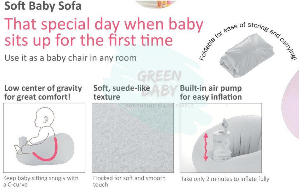 Richell Soft and Fluffy Baby Sofa 1pc Ingenuity Booster Seat 2in1 Baby ...