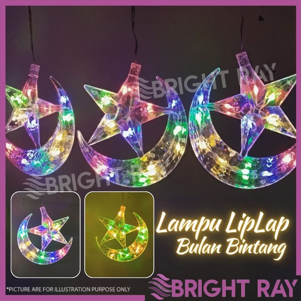 [2024] Lampu Raya Bulan Bintang Lampu Lip Lap Lampu Hari Raya LED Light ...