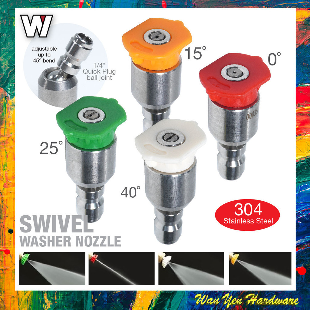 Swivel Washer Nozzle / High Pressure Washer Nozzle Quick Connect / 1/4 ...