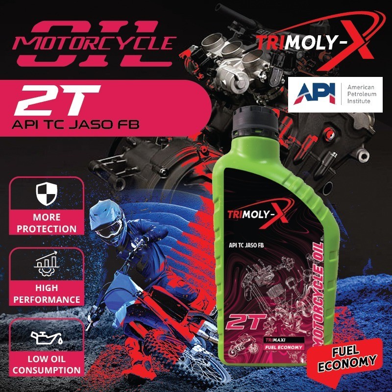 TRIMOLY-X TRIMOLYX 2T 1L 2 Stroke oil API TC JASO FB Motorcycle Engine ...