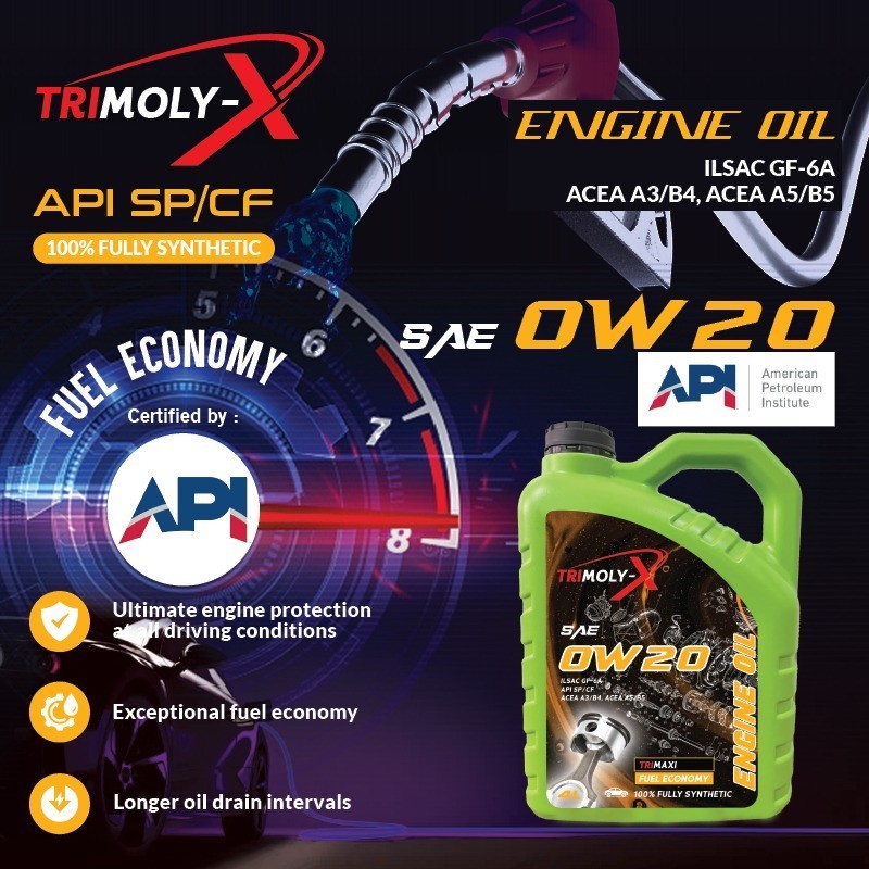 TRIMOLY-X TRIMOLYX 0W20 FULLY SYNTHETIC ENGINE OIL SP/CF 4L Car ...